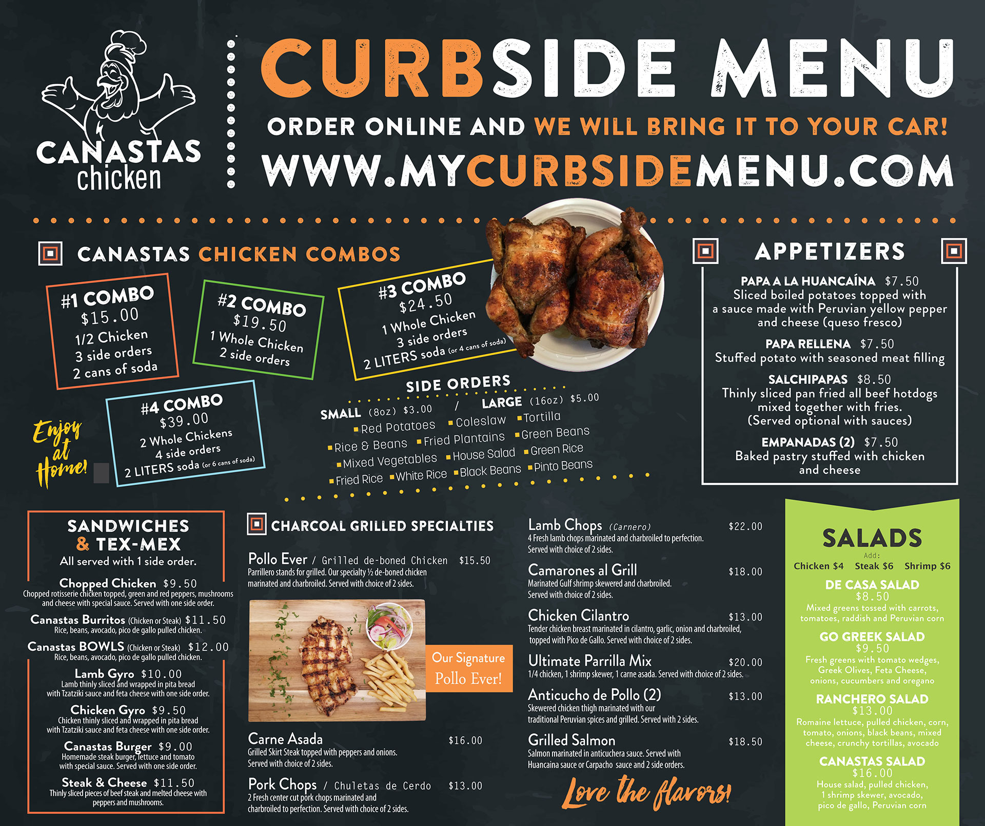 CURBSIDE-MENU | MY CURBSIDE MENU | CANASTAS CHICKEN